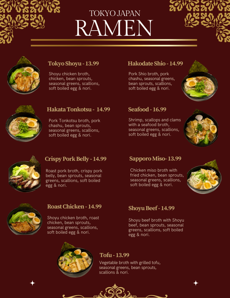 Menu – Tokyo Japan Hibachi Grill | Japanese Steakhouse | Ramen | Bar